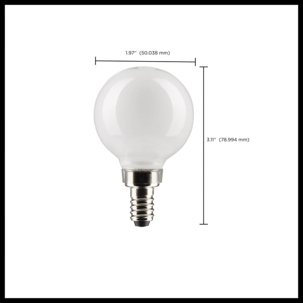 LED G16 White Frosted Dimmable Round Sputnik Globe Light Bulbs ...