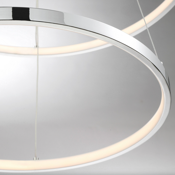 Rimmy Modern Chrome Ring Tiered LED Pendant by Lite Source - Practical ...