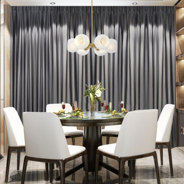 Dorney 3-Light Modern Brass Sputnik Globe Chandelier - Practical Props