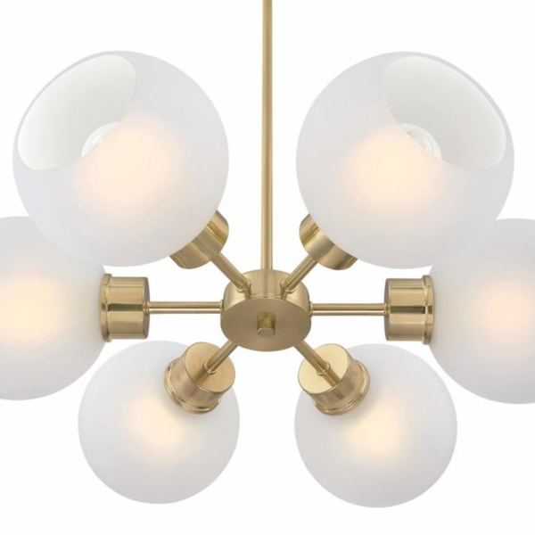 Dorney 3-Light Modern Brass Sputnik Globe Chandelier - Practical Props
